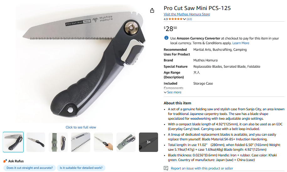 Items | Pro Cut Saw Mini Khaki-Green Collection | Muthos Homura | We ...